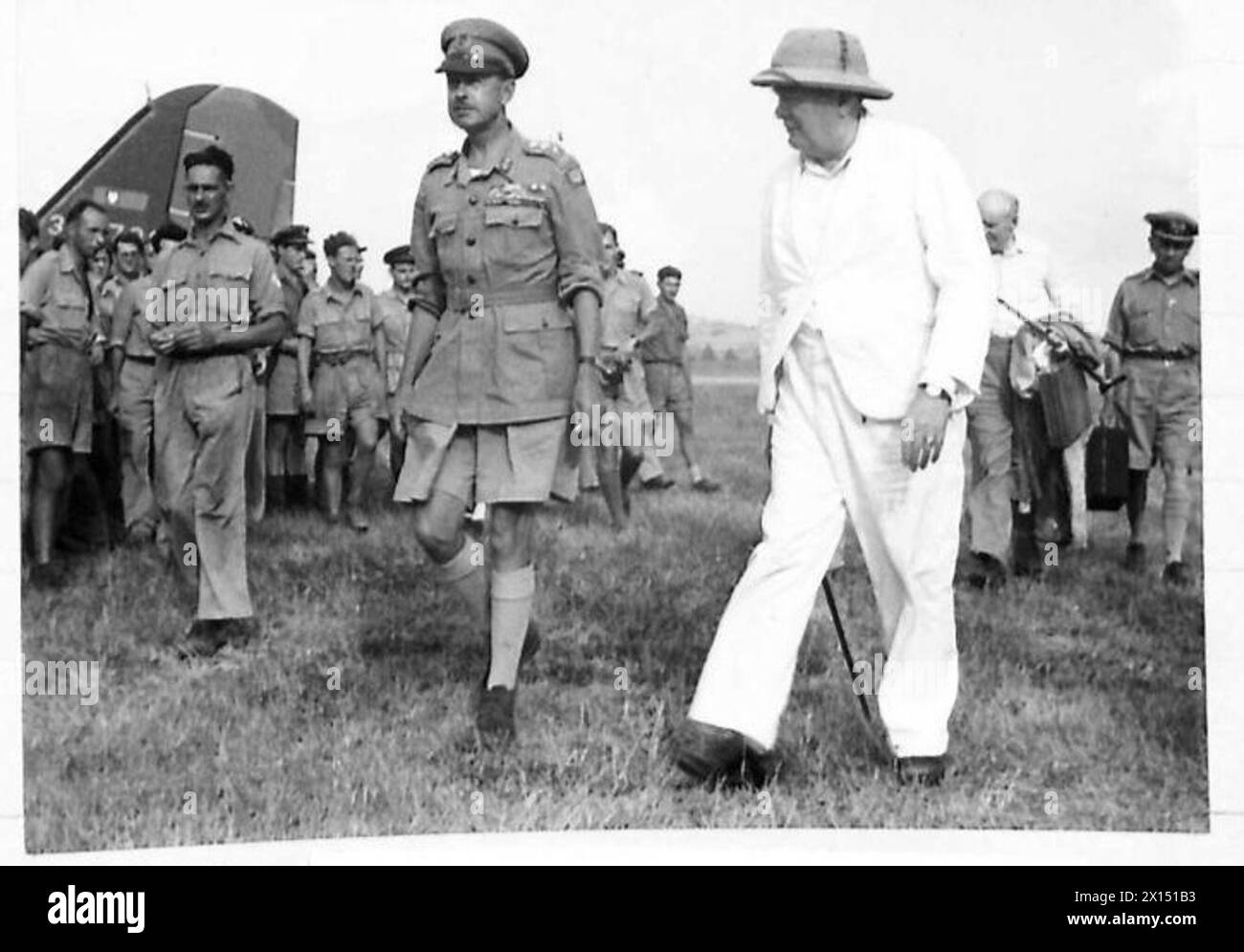 MR. WINSTON CHURCHILL IN ITALY - Mr. Winston Churchill walking from the ...