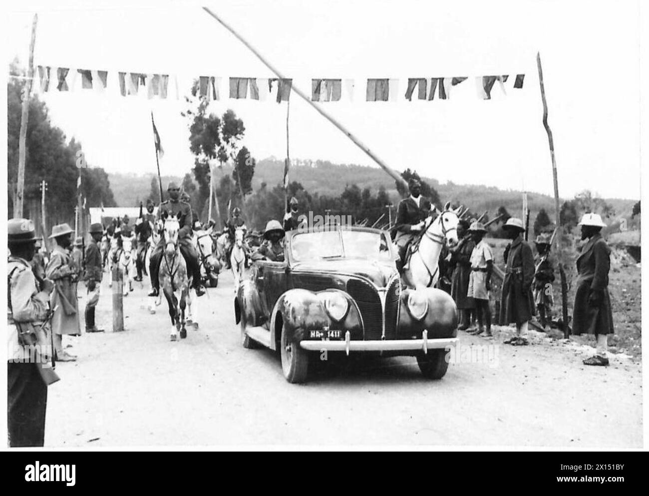 HAILLE SALASSIE ENTERS ADDIS ABABA - The Emperor's car passing into the ...