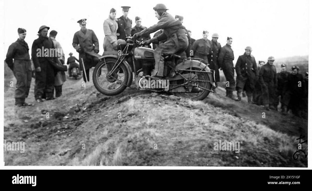 R.E.DEMONSTRATION IN NORTHERN COMMAND - A rider crossing an awkward ...