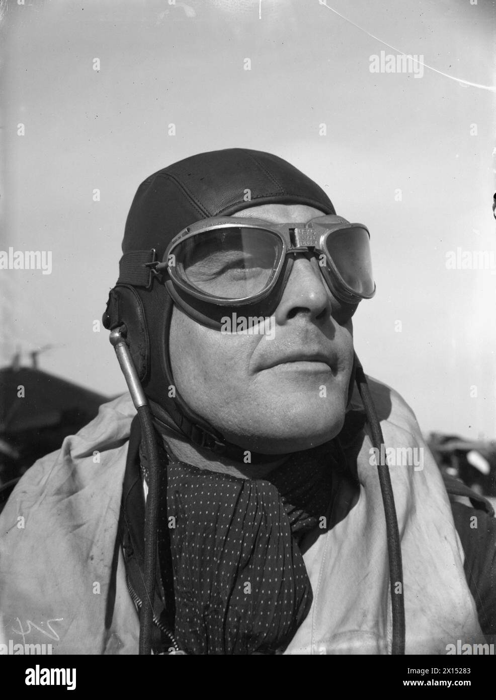 Fleet Air Arm test pilot Lieutenant Commander Thompson, RN, pictured at ...