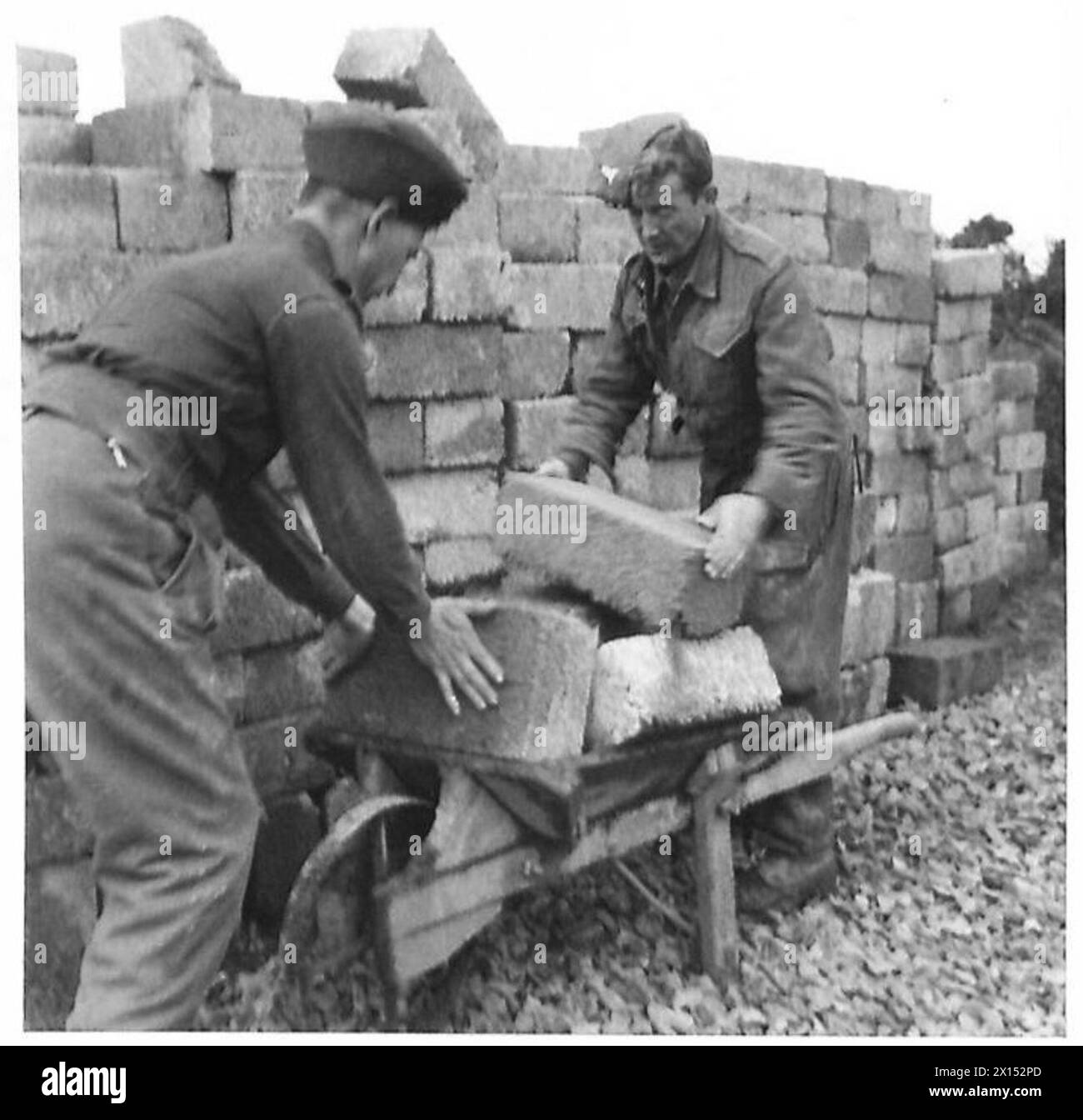 THE PIONEER CORPS - Concrete blocks used for hut construction are ...
