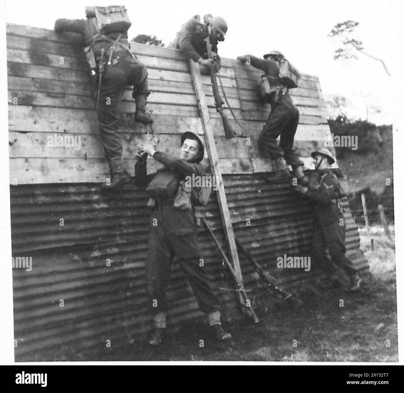 LANCASHIRE LADS IN TRAINING - Climbing the wall, part of the regular ...
