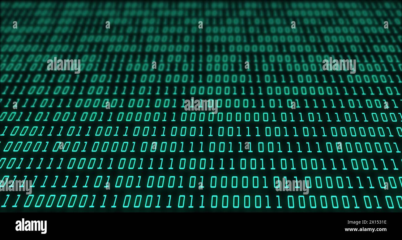 Image of data processing on black background Stock Photo - Alamy