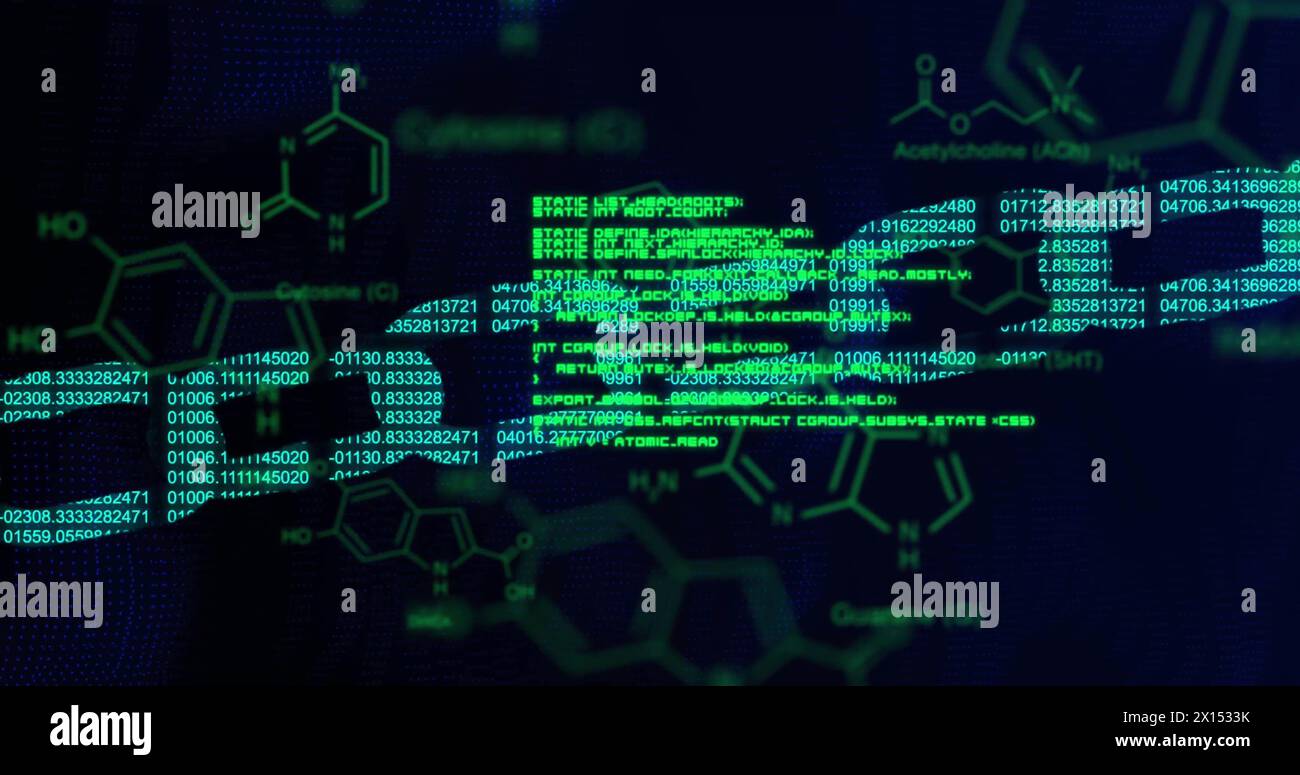 Image of changing number forming blockchain and computer language over ... Image of changing number forming blockchain and computer language over ...