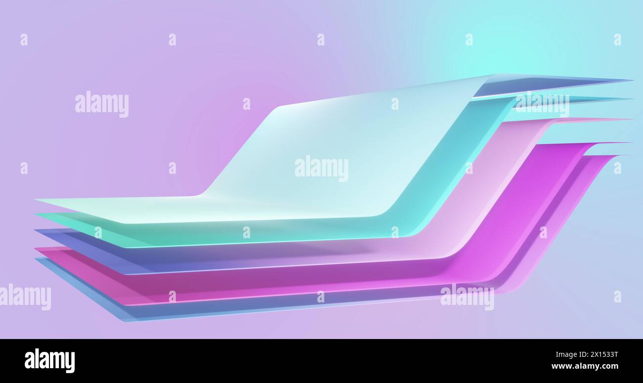 Image of pink to blue gradient layers waving over gradient background ...