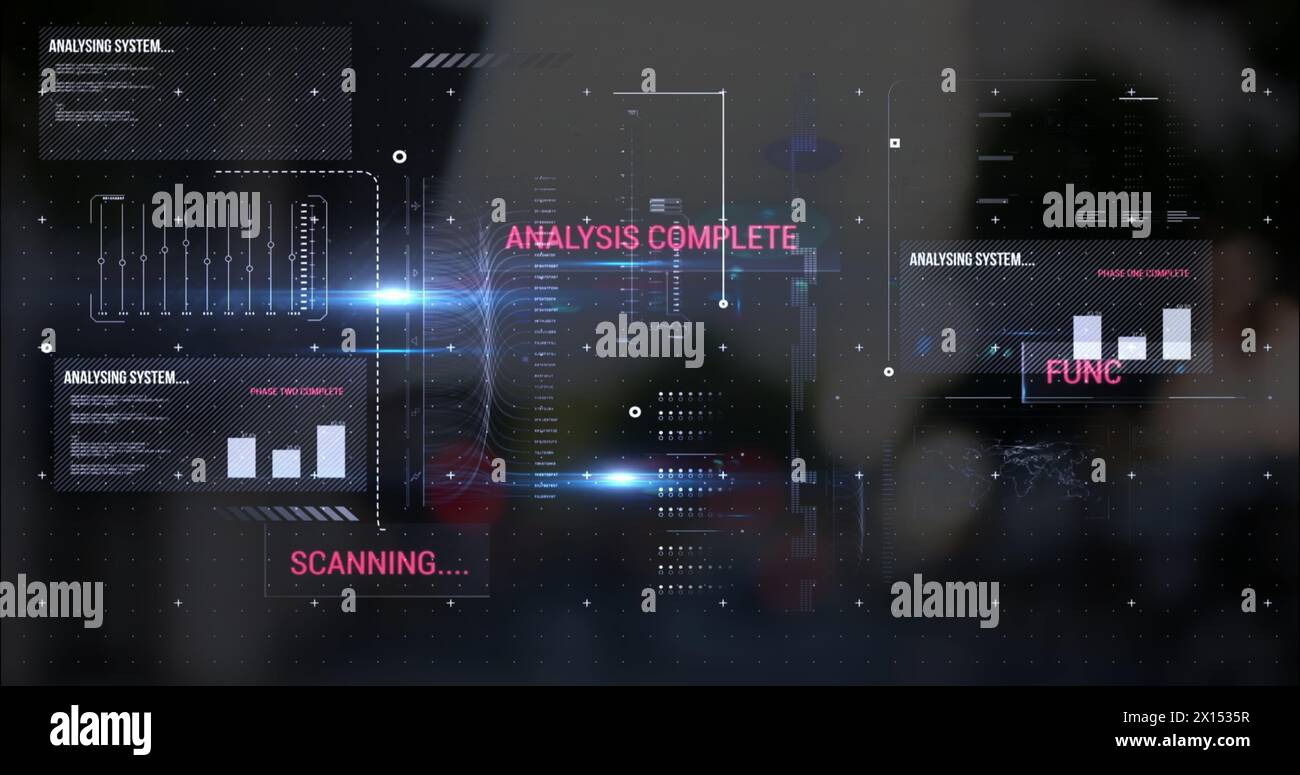Image Of Texts Graphs Lines Loading Bars And Computer Language Over