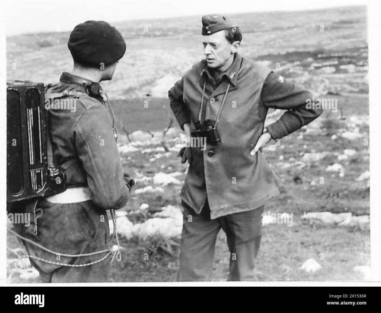 ITALY : BRIGADIER G.M.O. DAVY, CBE, DSO - Brigadier Davy chatting to a ...