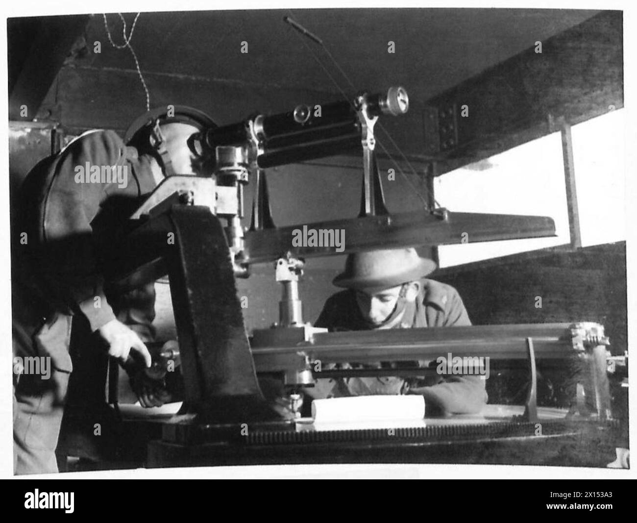 IN A BATTERY OBSERVATION POST - The battery range finder picking up the ...