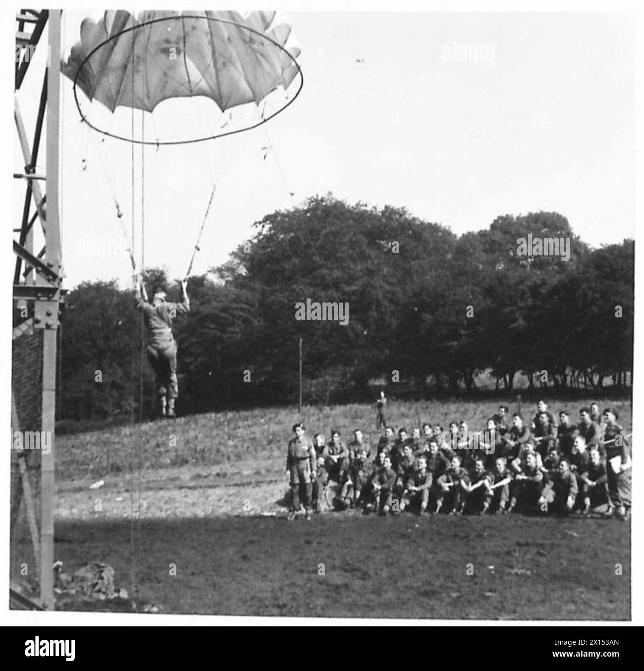 Soldiers practice parachute landings at the Airborne Forces Training ...