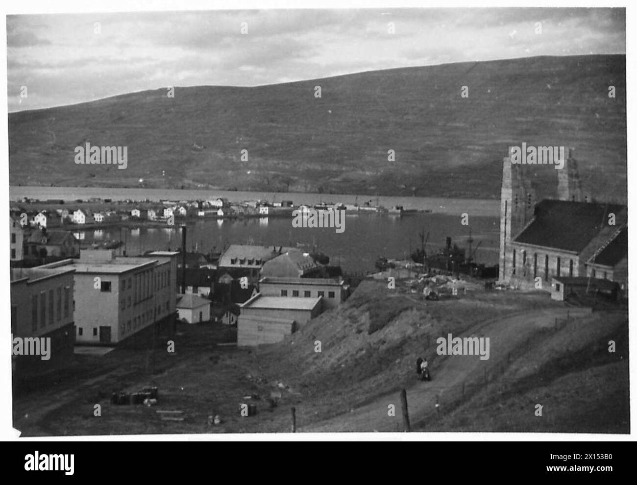 BRITISH AND CANADIAN TROOPS IN ICELAND - A view of Akureyri, an ...