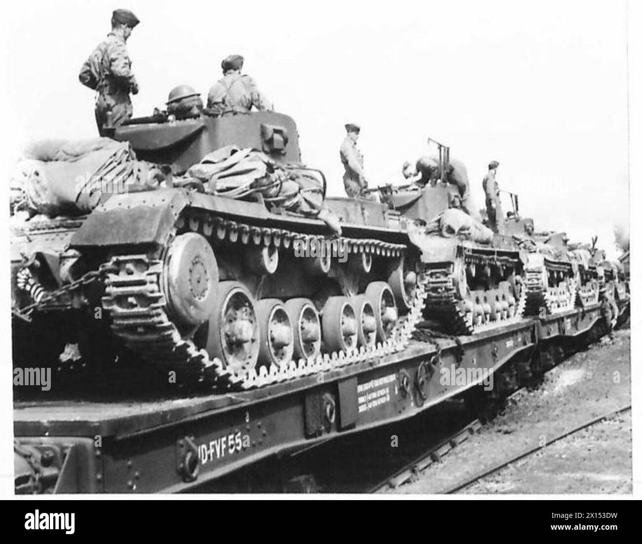 DETRAINING TANKS - One of the tanks trains, with tanks awaiting ...