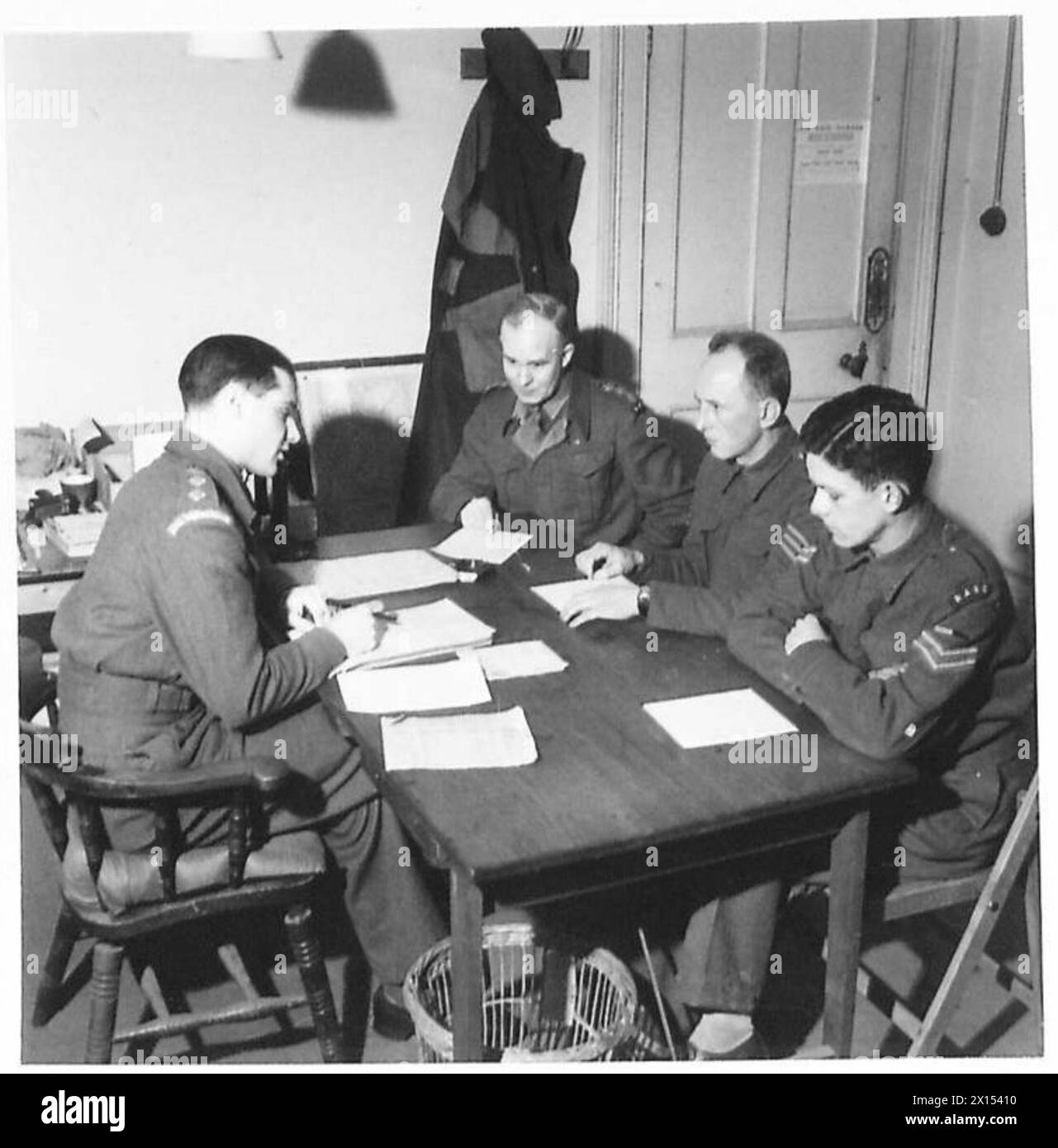 PERSONNEL SELECTION INTERVIEW - Personnel being interviewed by officers ...