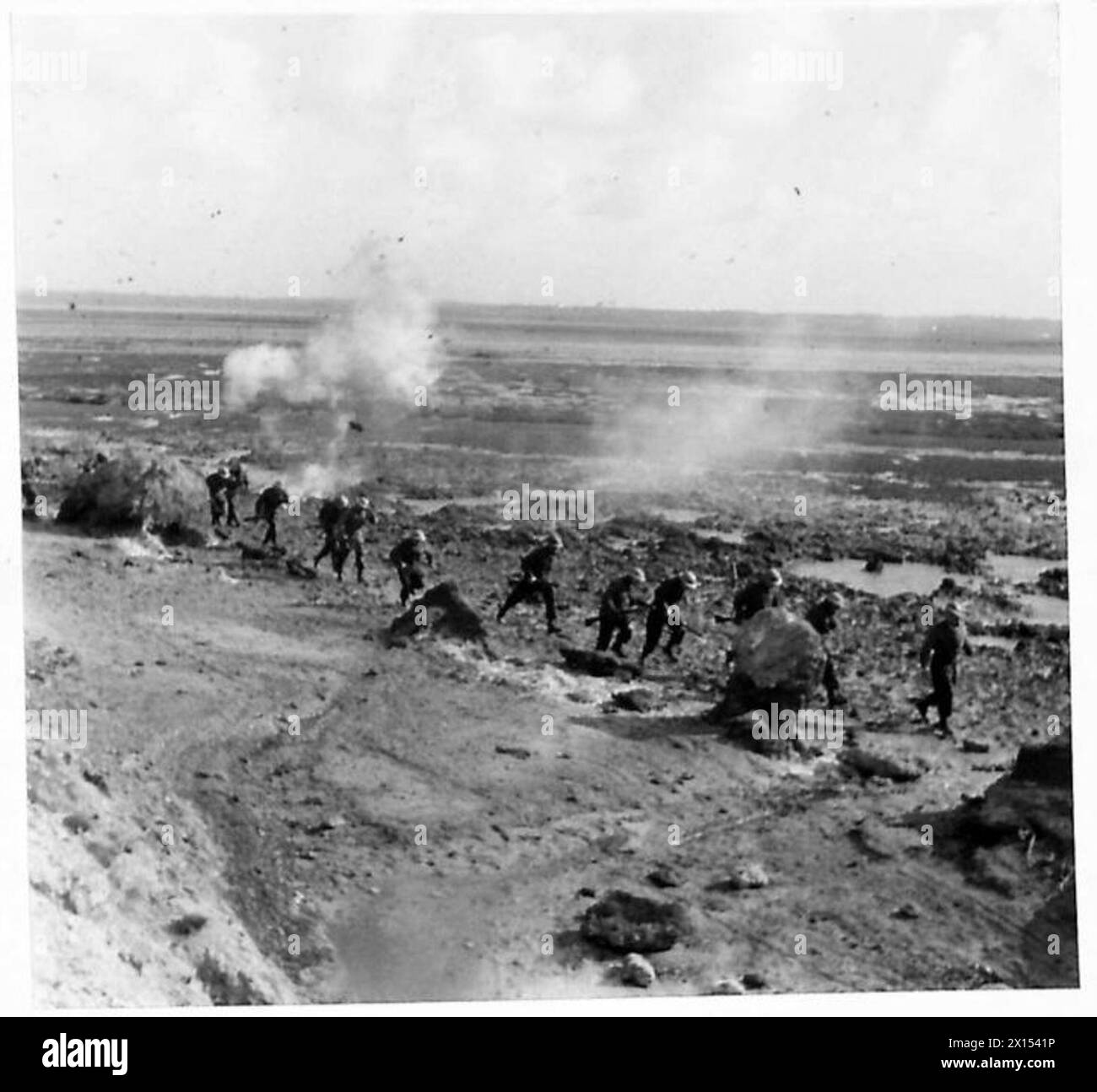 Troops at the Royal Engineers Battle School detonate explosive charges ...