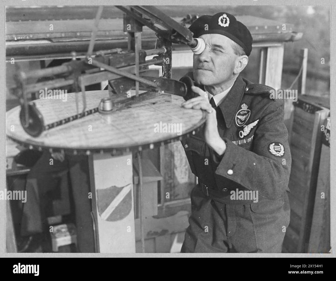 ROYAL OBSERVER CORPS AT WORK - 11752 Picture (issued 1943) shows - At ...