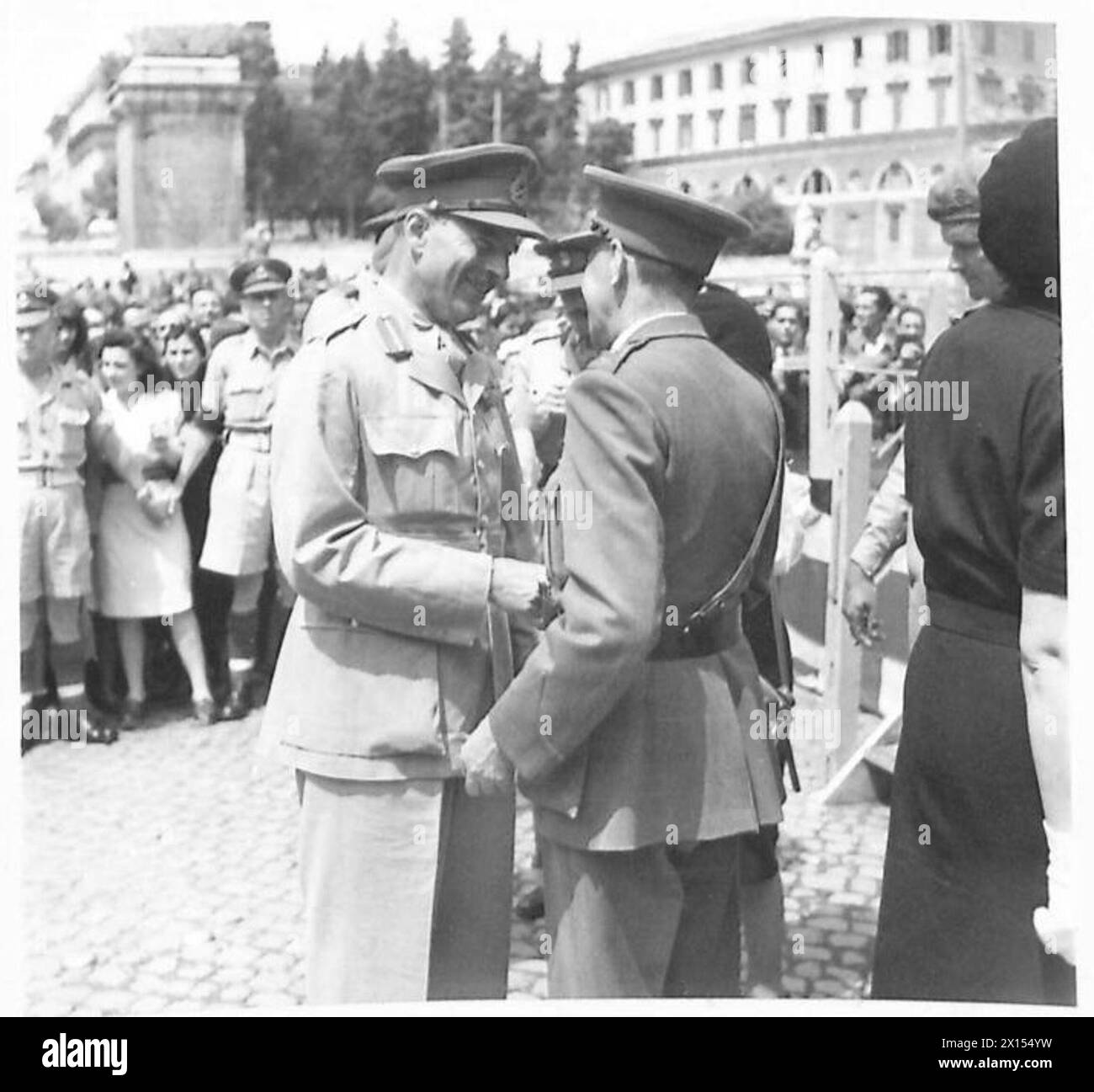 Rome Major General Penny At Church Parade Major General Penny Talking With Officers Of The