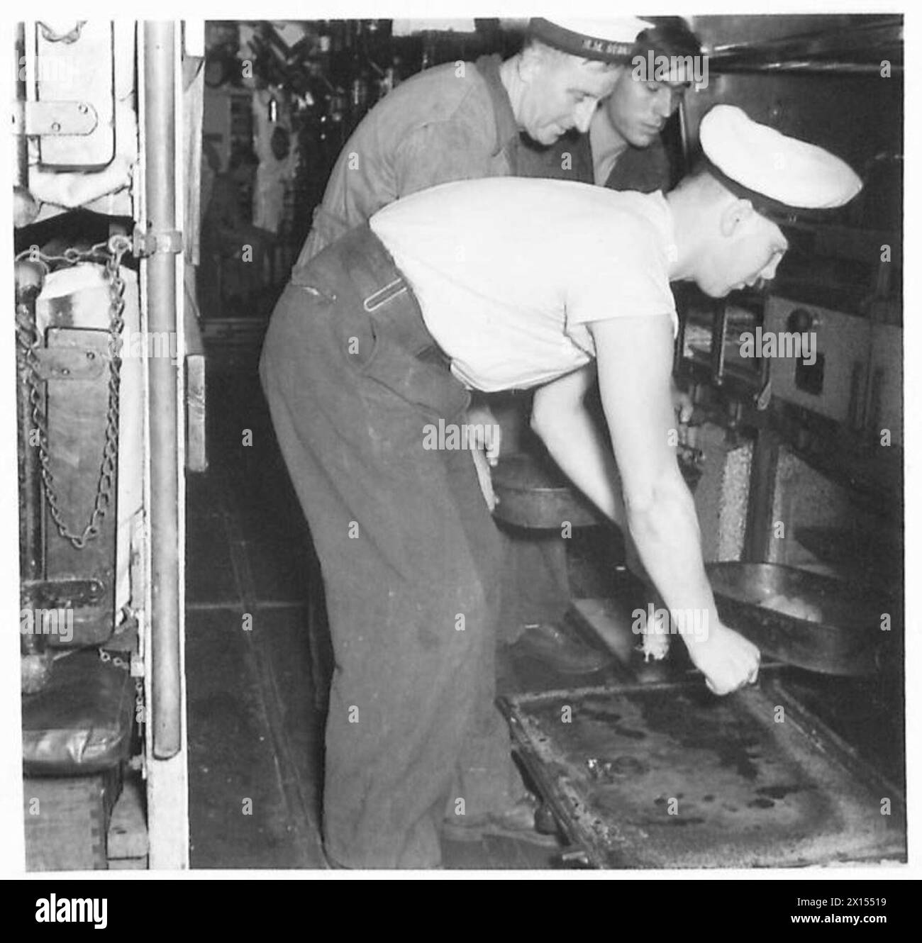LIFE ON ONE OF H.M. SUBMARINES - The galley , British Army Stock Photo ...