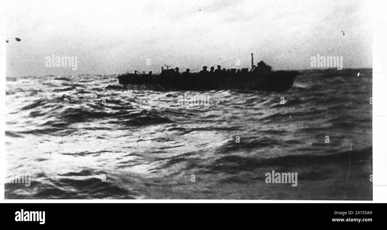 A British Army LCI transports commandos across the English Channel for ...