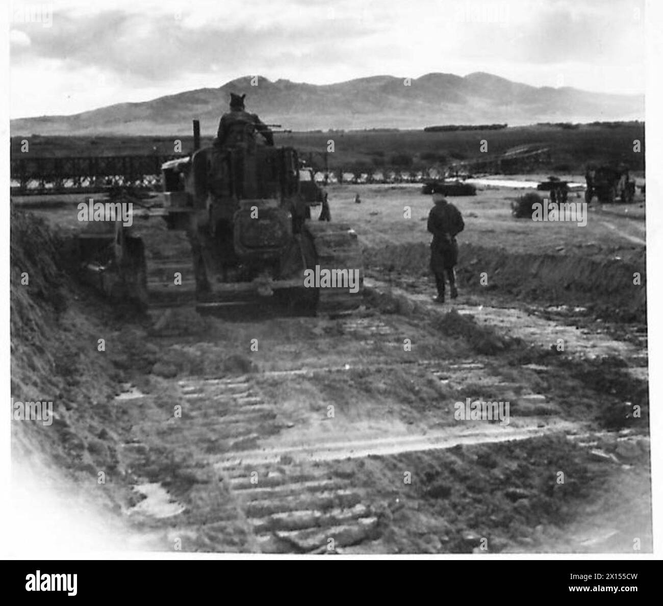 The caterpillar bulldozer Black and White Stock Photos & Images - Alamy