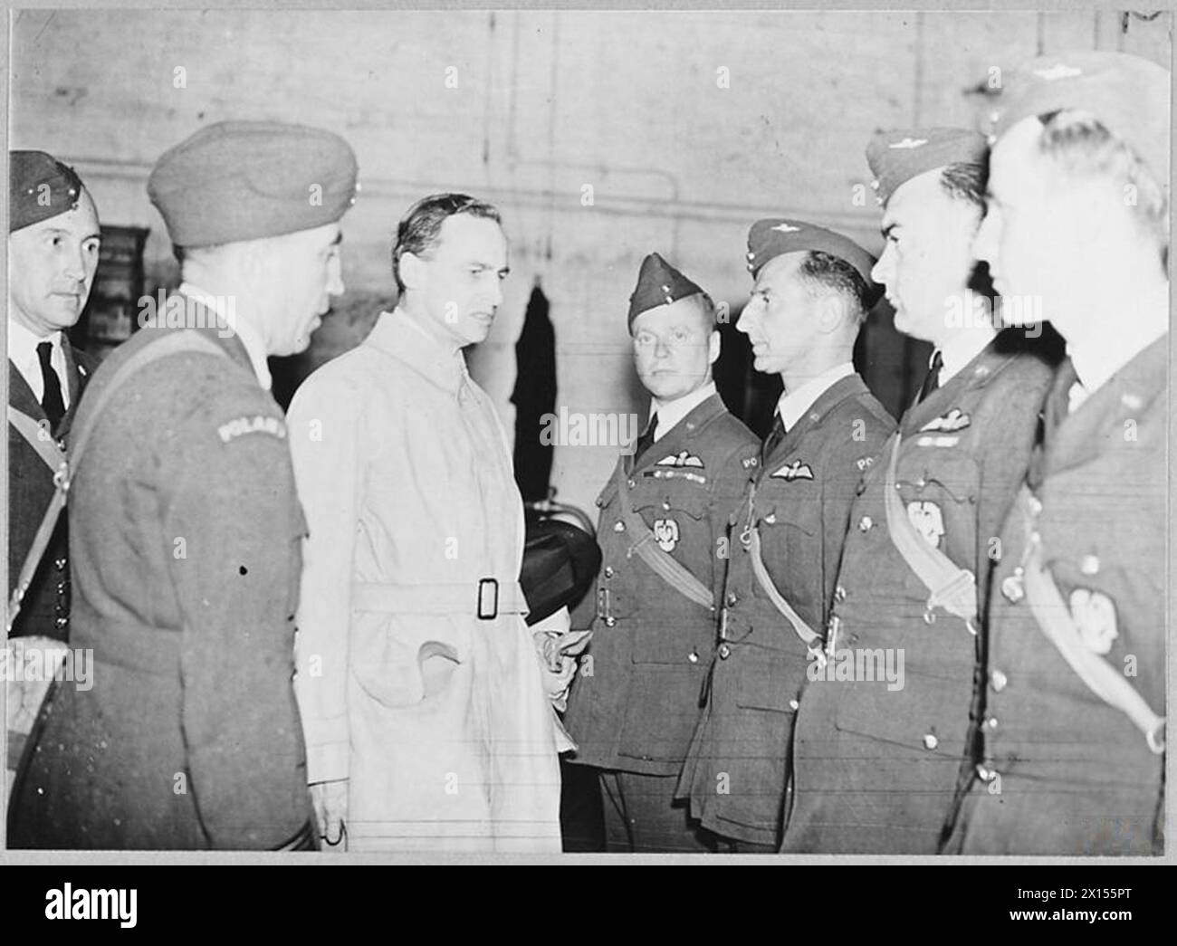 Archibald Sinclair, Secretary of State for Air, inspects No. 300 Polish ...