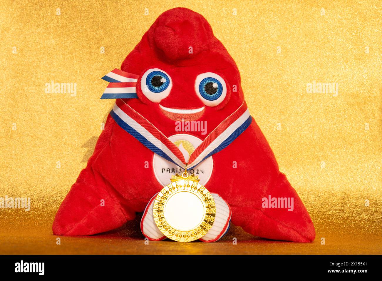 ZHONGSHAN China-April 13 2024:Paris Olympic Games 2024 mascot the ...