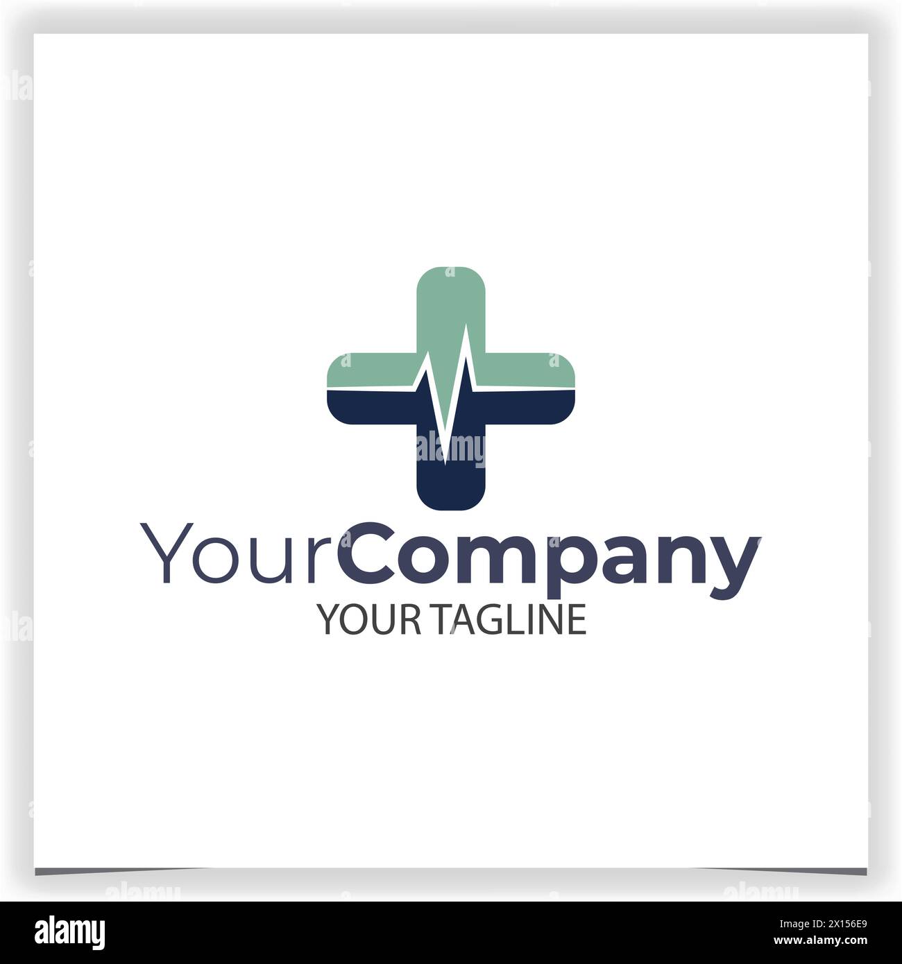 Vector pharmacy logo with heart beat design template Stock Vector Image ...