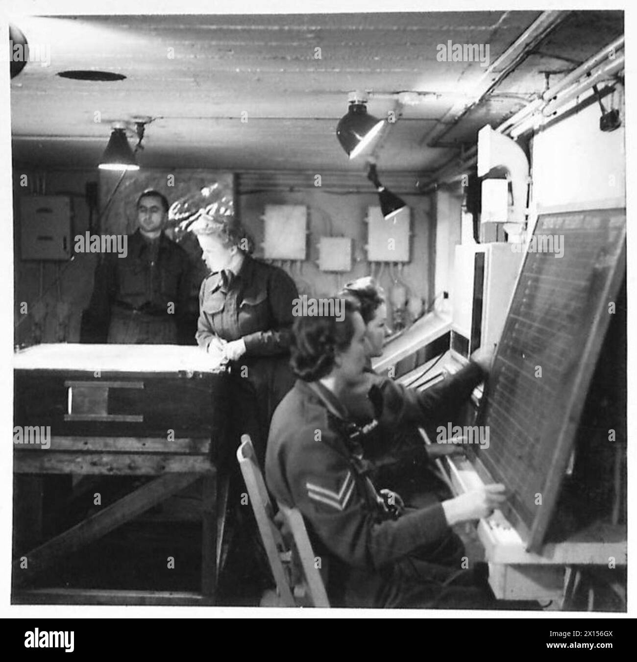 IN THE PLOTTING ROOM - When enemy aircraft are reported, the plotting ...