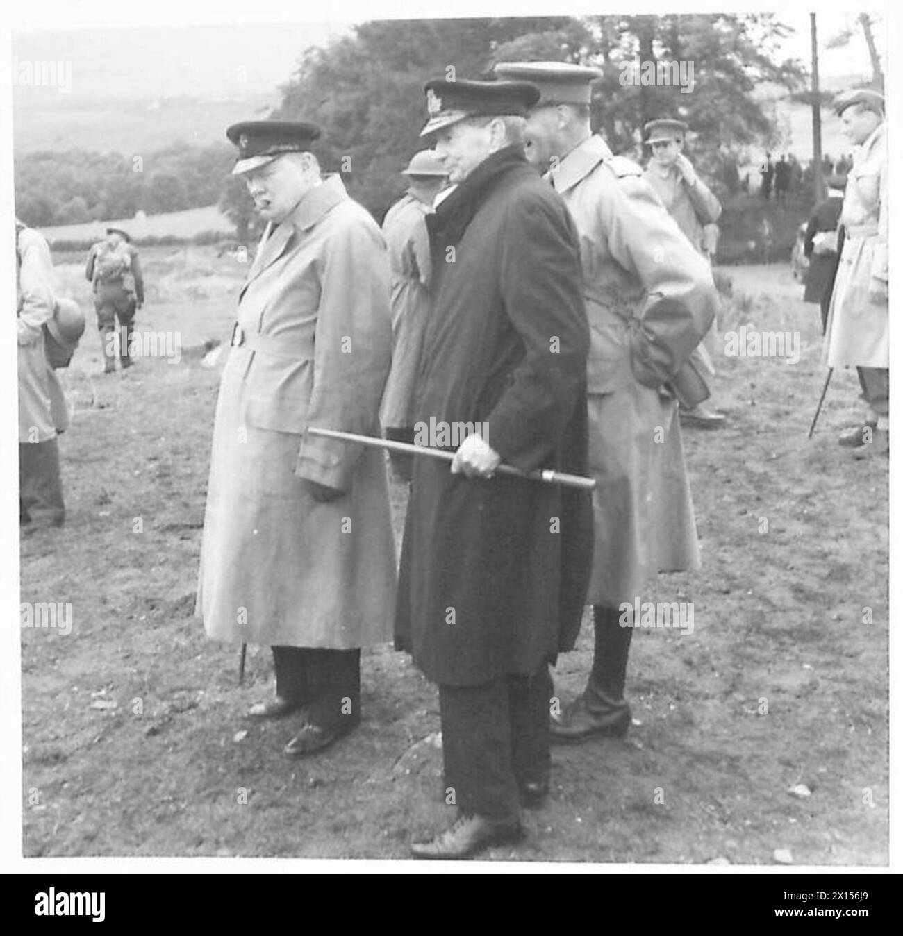 Mr. Winston Churchill and Admiral Sir Roger Keyes observe the progress ...