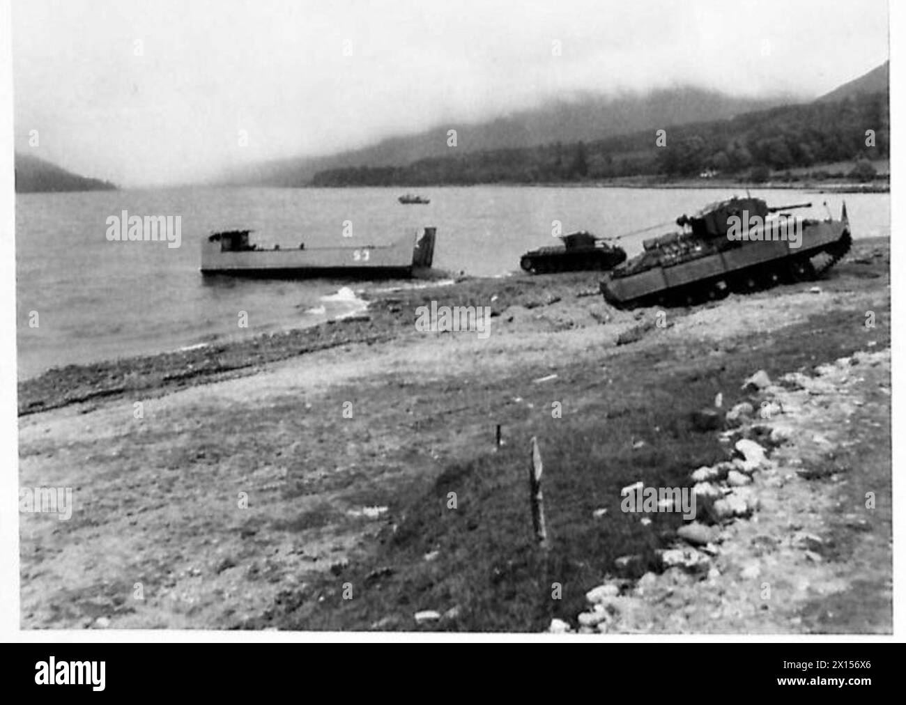 MR. CHURCHILL IN SCOTLAND - Tanks being landed from landing craft ...