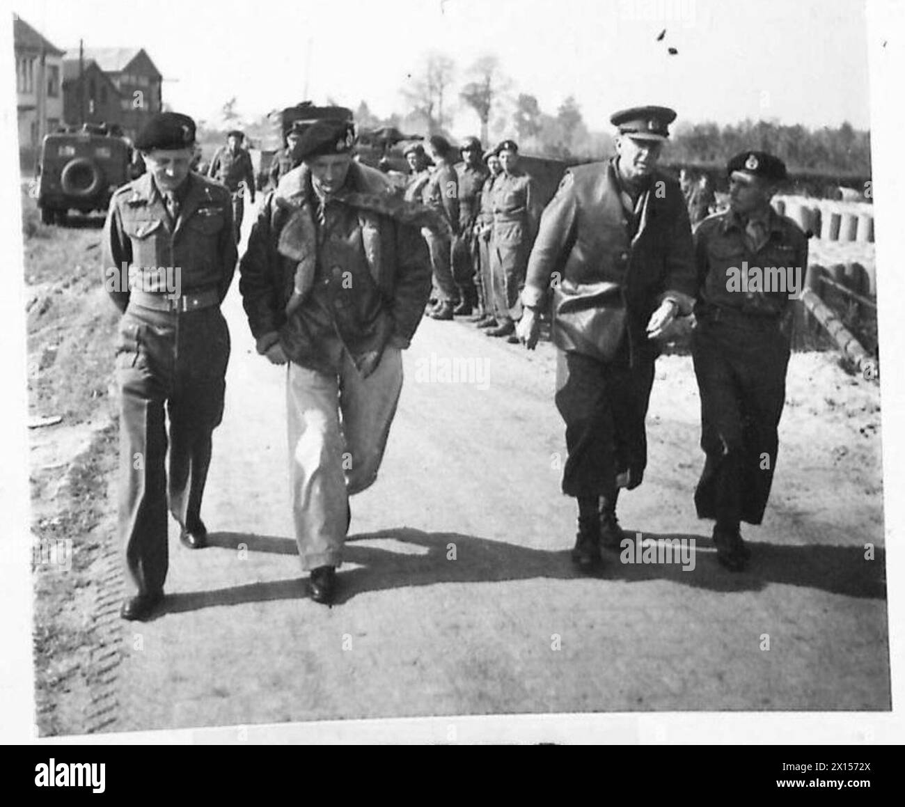 Field Marshal Montgomery is photographed at the Albert Canal with Major ...