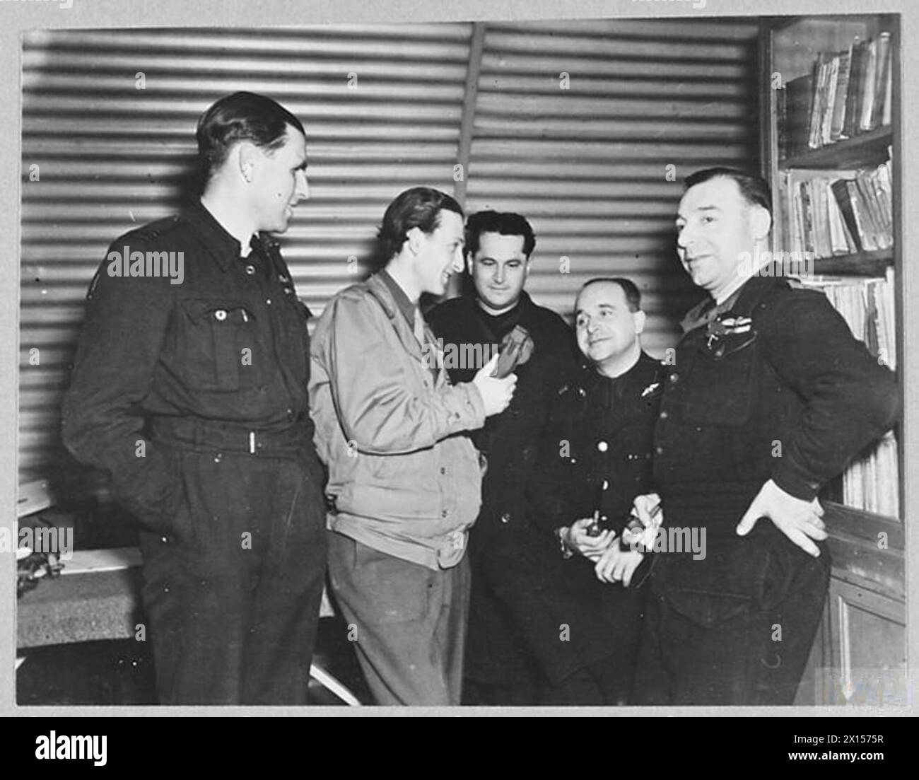 French war correspondents visit an RAF station in 1945, where Capitaine ...