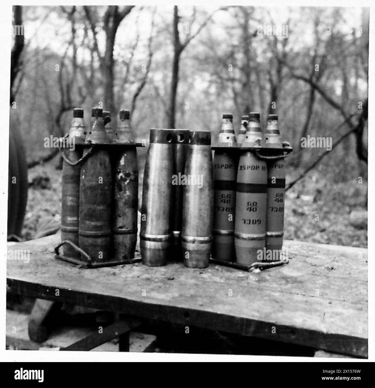 AMMUNITION REPAIR CENTRE - Comparison of shells. Left to right - dirty ...