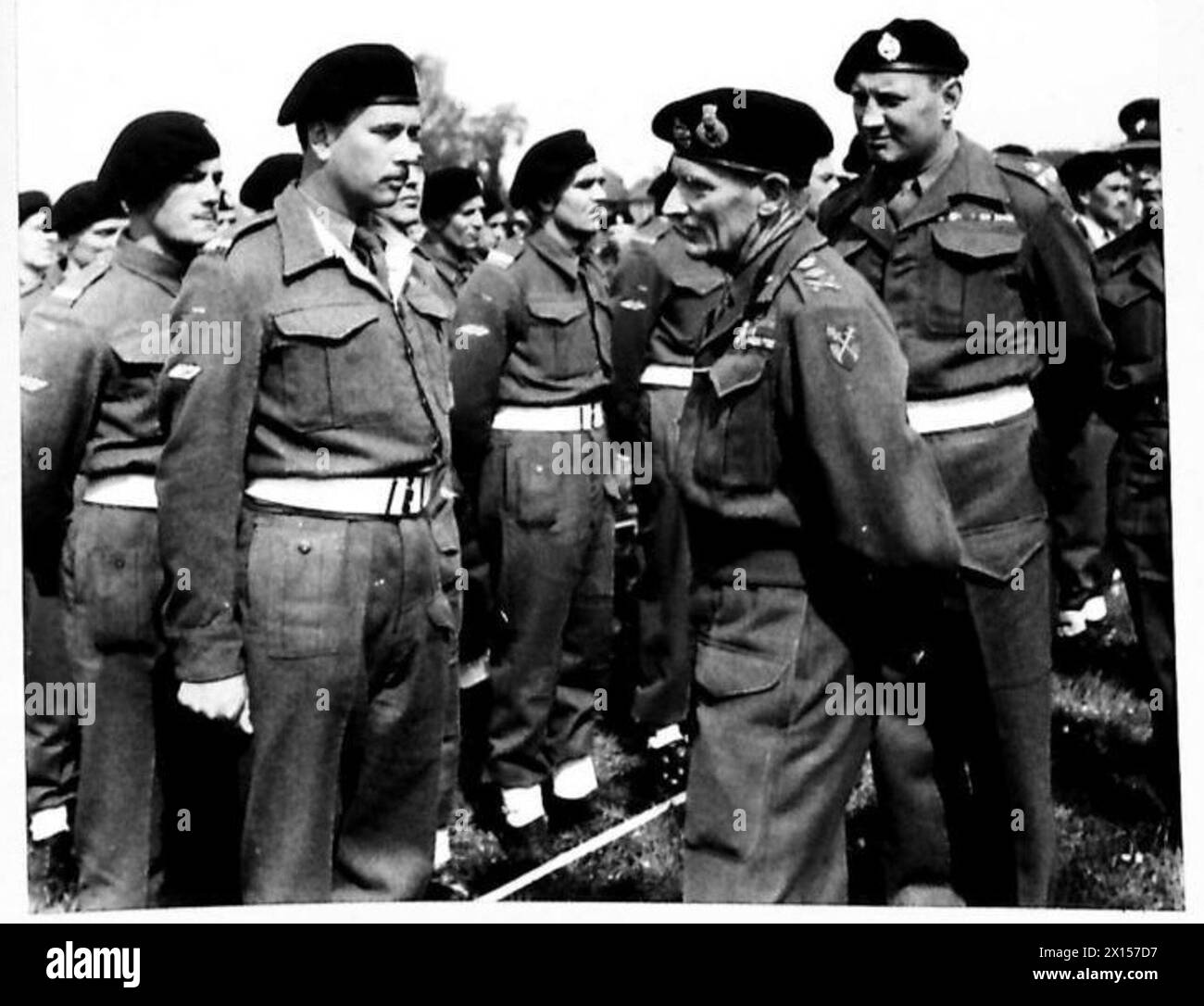 General Montgomery inspects invasion troops of the Royal Armoured Corps ...