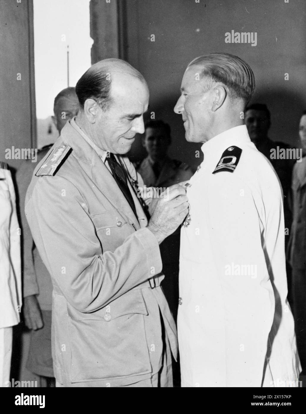 US HONOURS RNVR OFFICERS. AUGUST 1945, NAPLES. VICE ADMIRAL WM ...