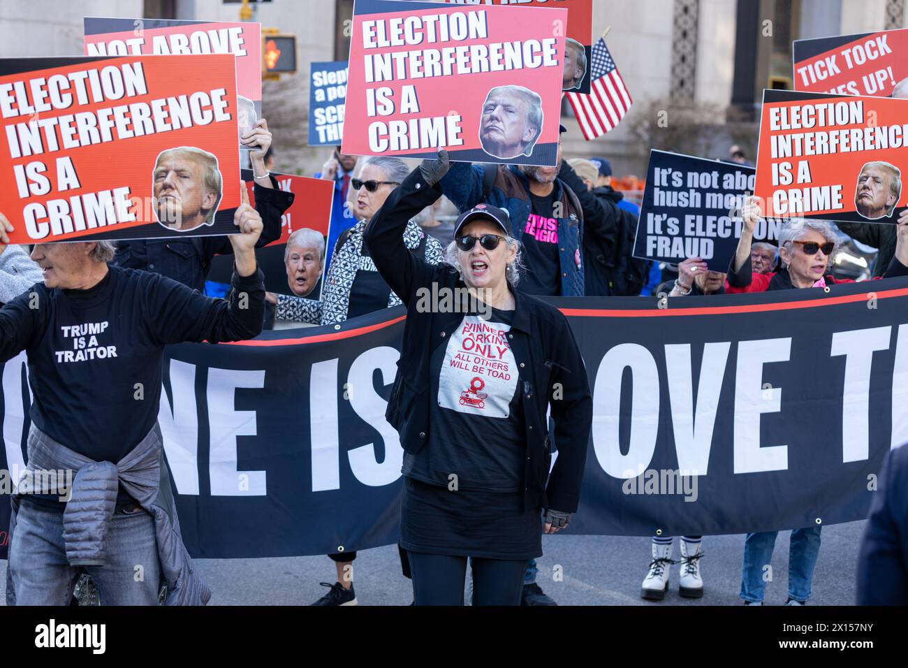 New York, USA. 15th Apr, 2024. The first day of former president Donald ...