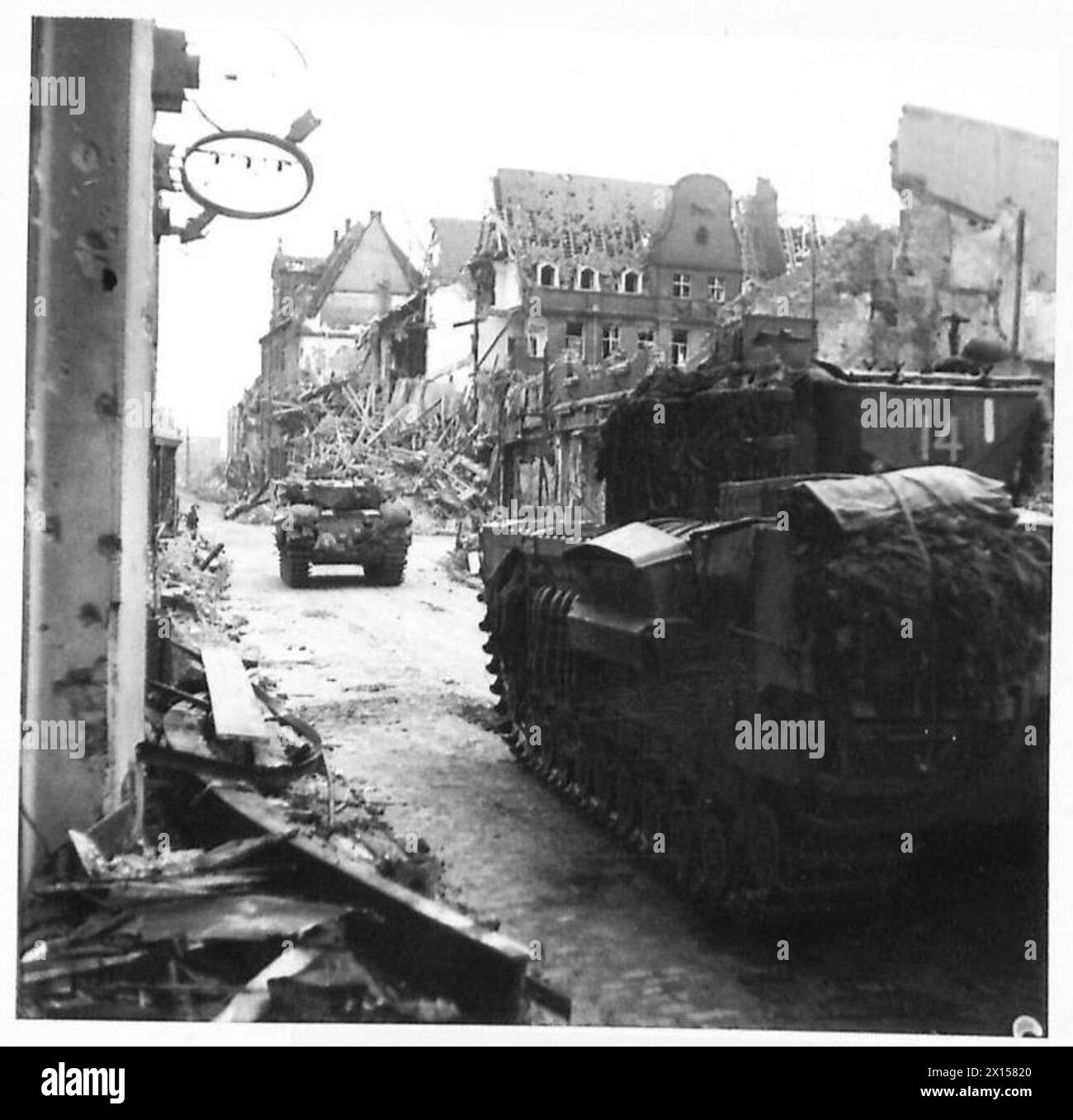 Churchill tanks of the 6th Guards Tank Brigade support the 2nd Gordon ...