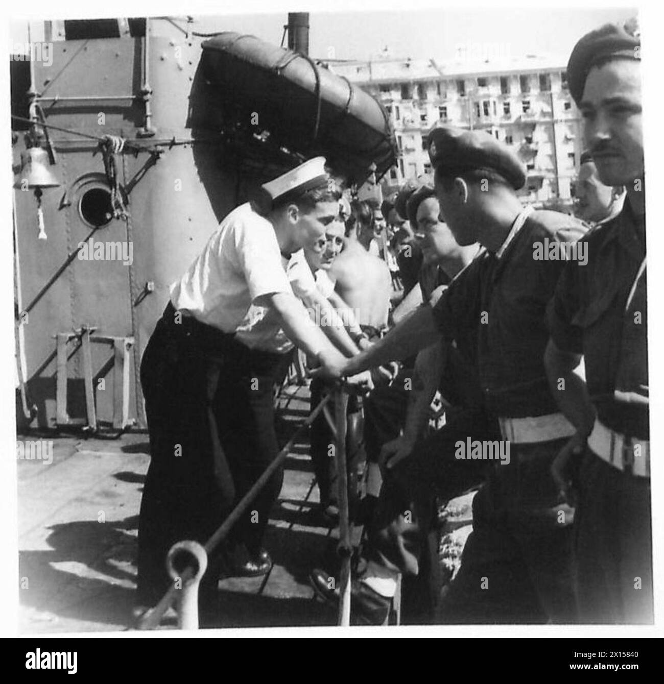 TRIESTE : VARIOUS - The crew of the 'Cleveland' and men of the 1st Btn ...