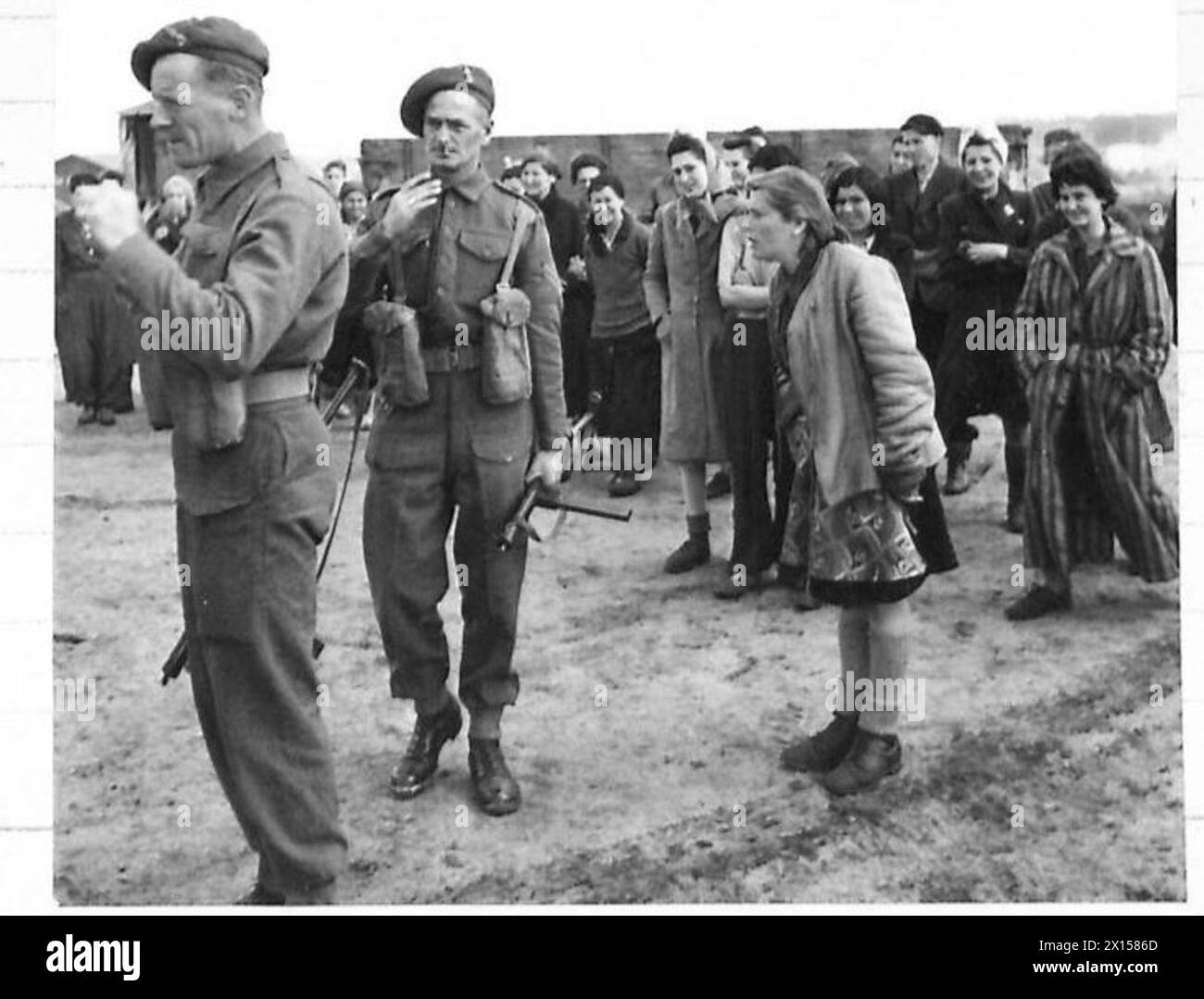 Hela Goldstein, a Polish Jewish inmate, is shown at Bergen-Belsen ...