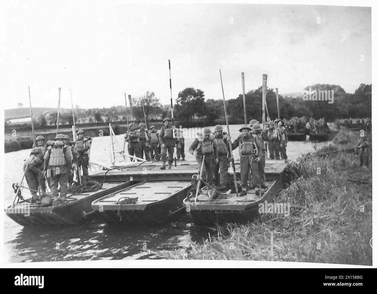 THE ARMY'S BRIDGE BUILDERS - All ready to start off with their section ...