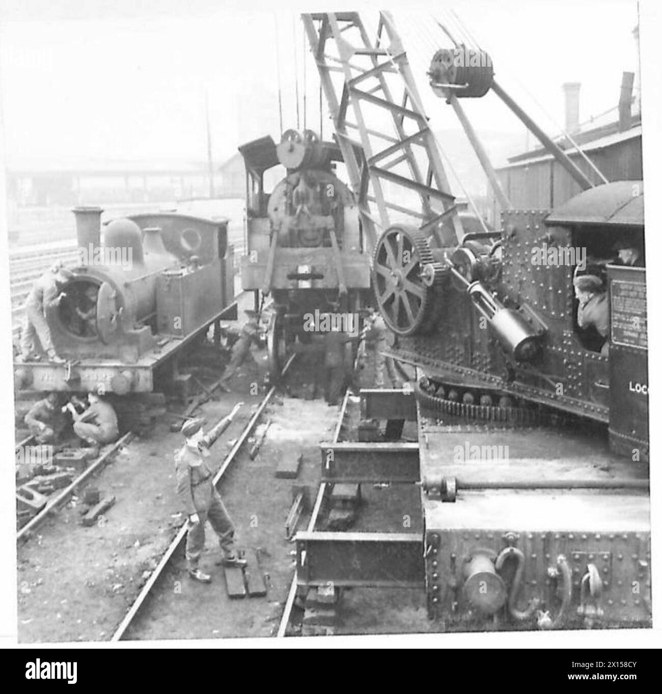 ROYAL ENGINEERS LEARN RAILWAY OPERATION - A general view of R.Es ...
