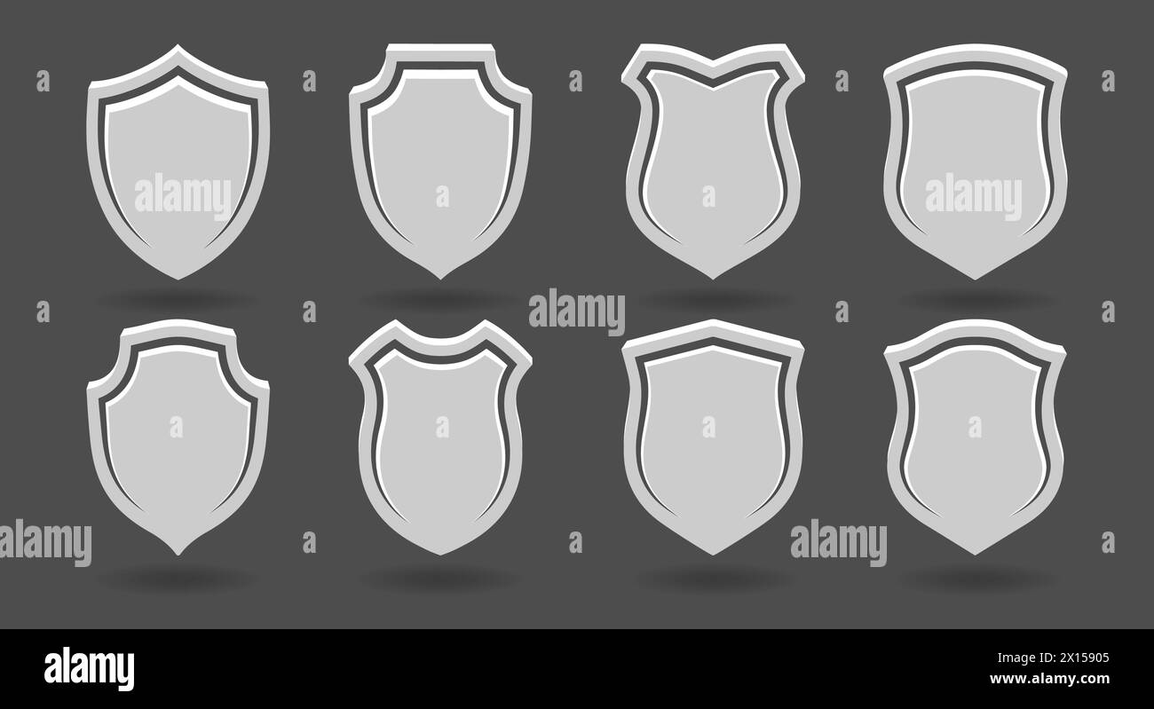 Metal Protection Shield Shapes Stock Vector Image And Art Alamy