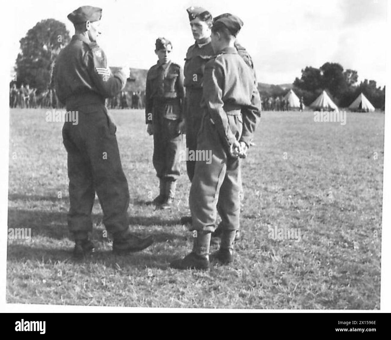 A sergeant instructor assigning cadets at the Army Cadet Force Camp for ...