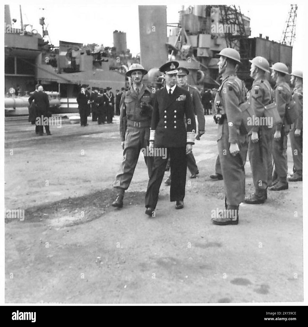 VISIT OF THE KING & QUEEN TO NORTHERN IRELAND - The King inspecting a ...