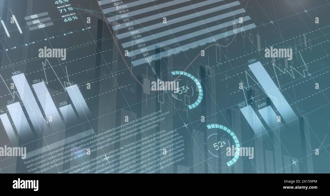 Image of data processing on black background. global technology and ...