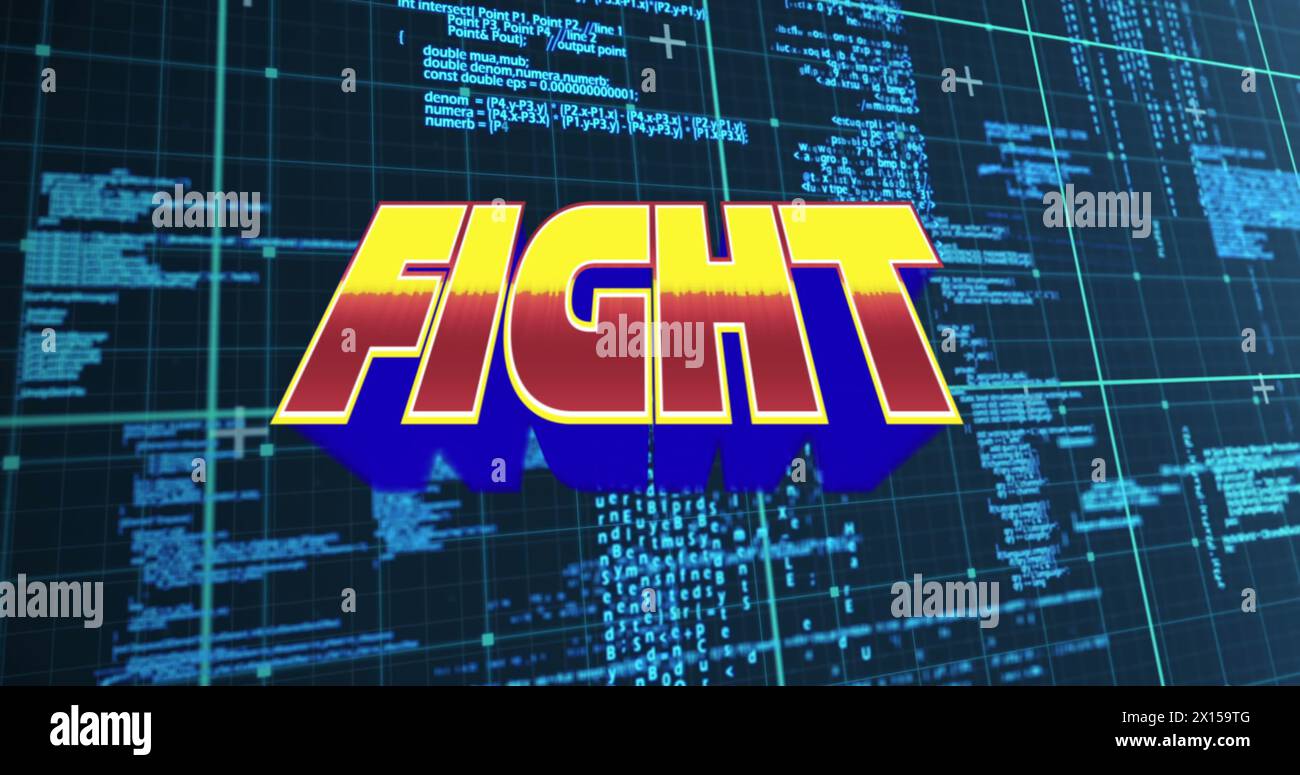 Image of fight over data processing on navy background Stock Photo - Alamy