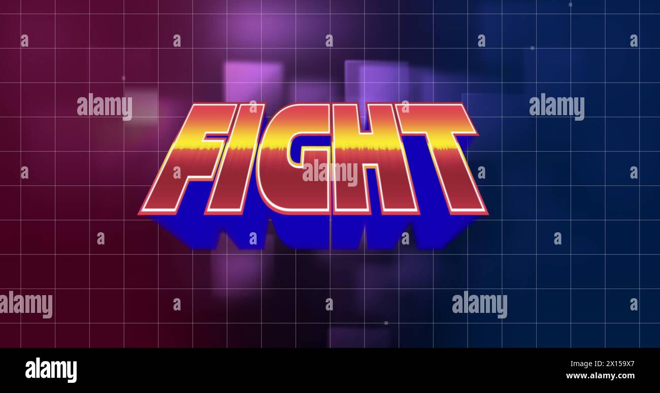 Image of fight over purple and navy square background Stock Photo - Alamy