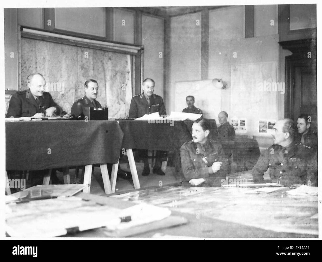 "A" CORPS HEADQUARTERS - In the operations room showing the Corps ...