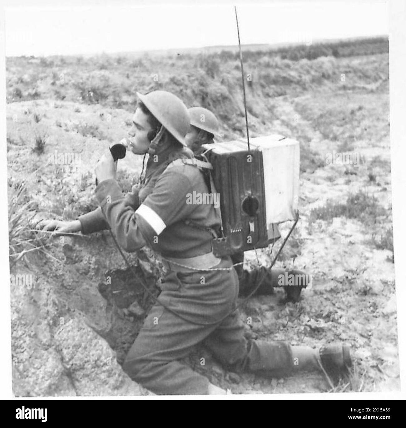 A GREEK ARMY IN TRAINING - The portable radio set in operation ...