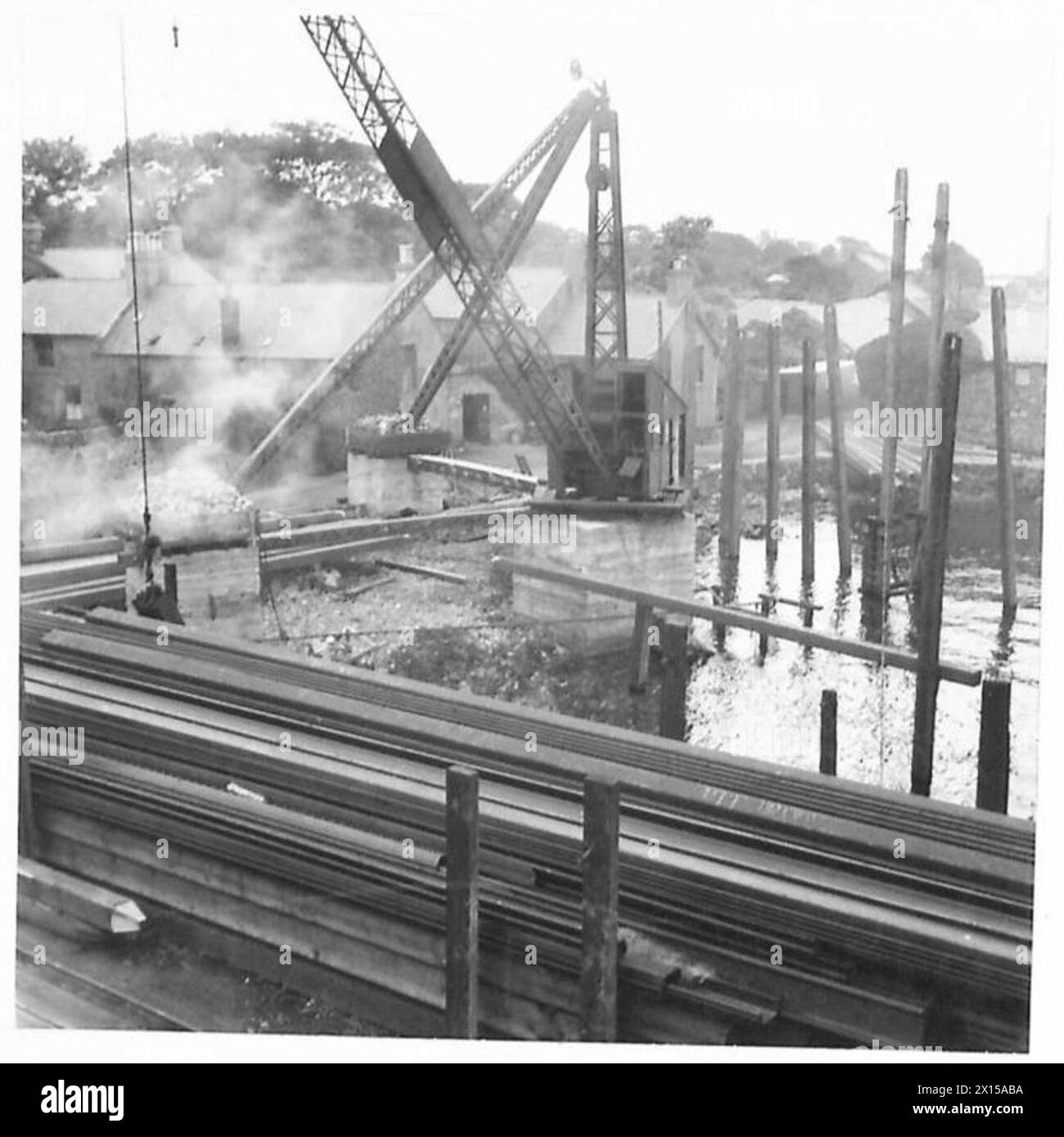 negative - Progress pictures of new pier for War Office at Larne ...