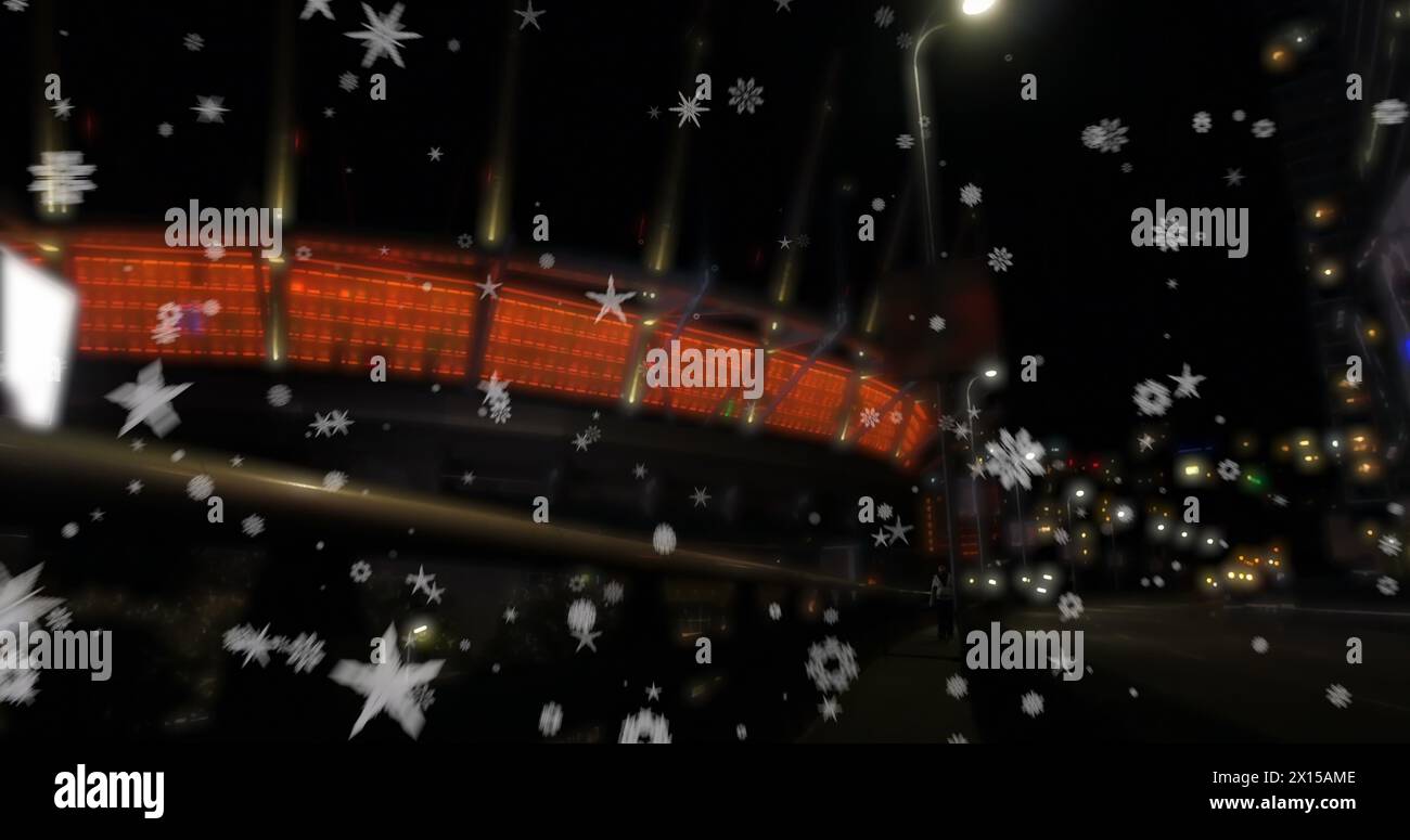 Animation stars falling over moon hi-res stock photography and images ...