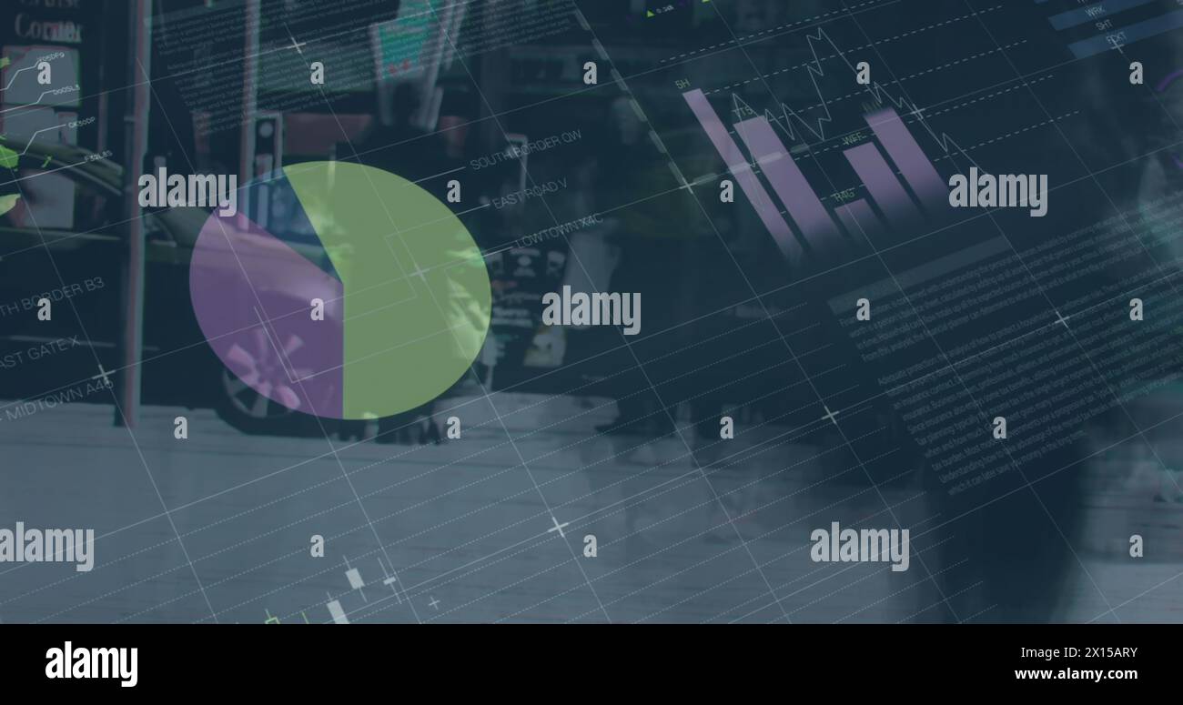 Image of statistical data processing over time-lapse of people walking ...